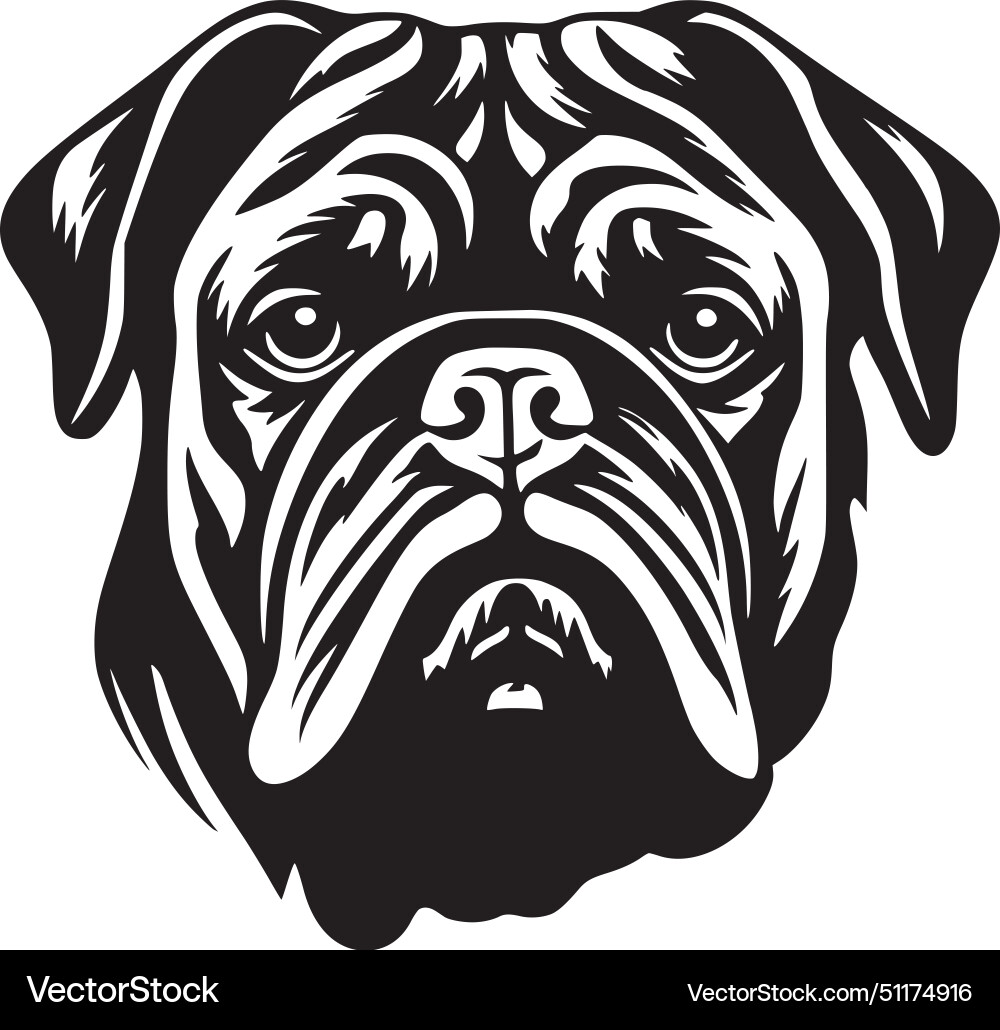 Pug - minimalist and flat logo Royalty Free Vector Image