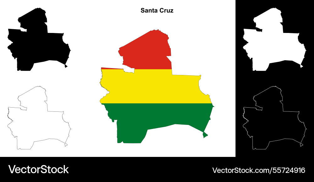 Santa cruz outline map Royalty Free Vector Image