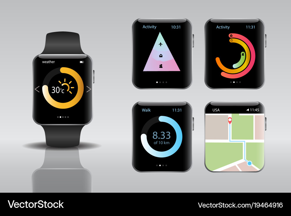 Smart electronic intelligence watch Royalty Free Vector