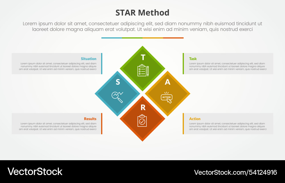 Star method infographic concept for slide Vector Image