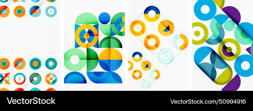 Symmetrical pattern of colorful circles Royalty Free Vector