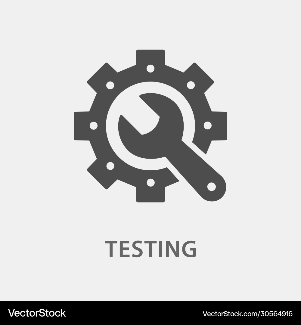 Testing Gear Icon - Software Development Vector Image