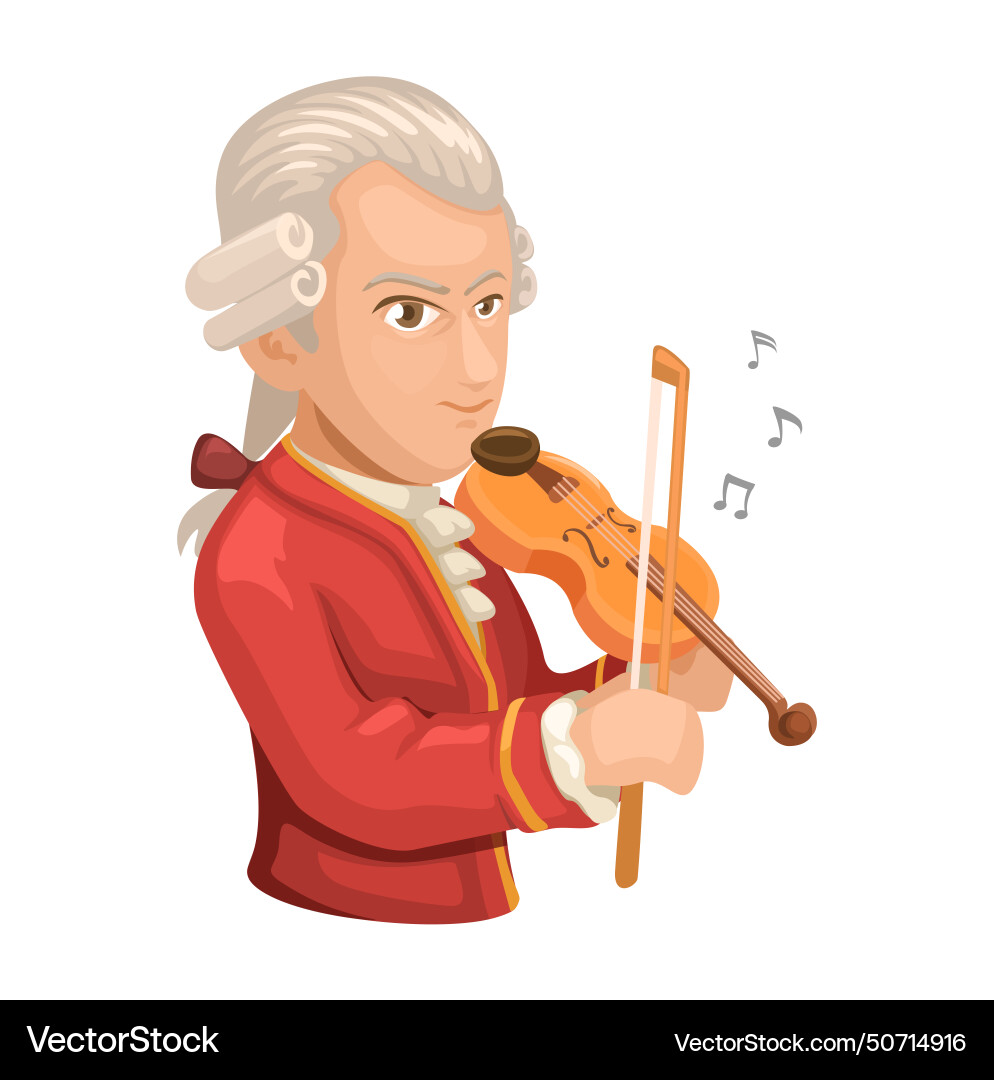 Wolfgang amadeus mozart musician composer figure Vector Image