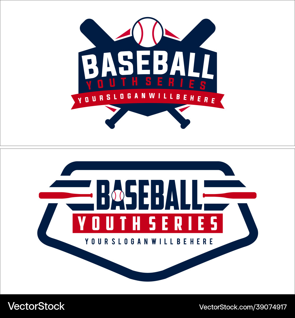 Baseball emblem logo design Royalty Free Vector Image