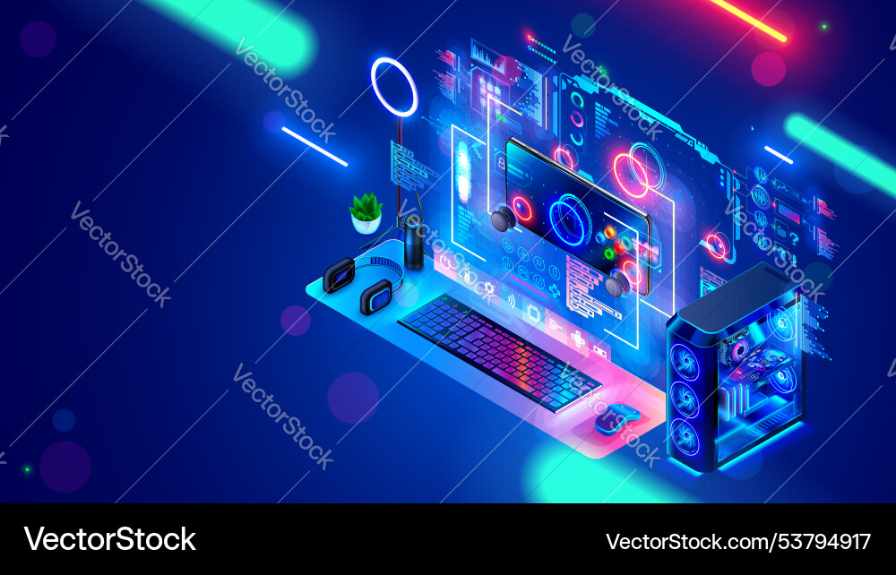 Computer video games development education Vector Image