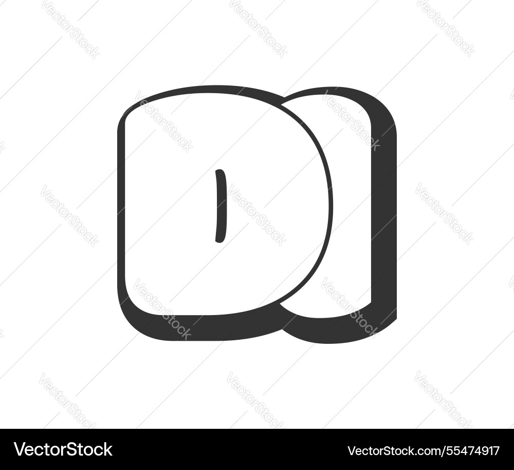 Di logo bubble comic lettering rounded Royalty Free Vector