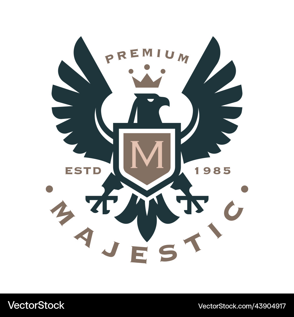 Eagle crest monogram logo Royalty Free Vector Image