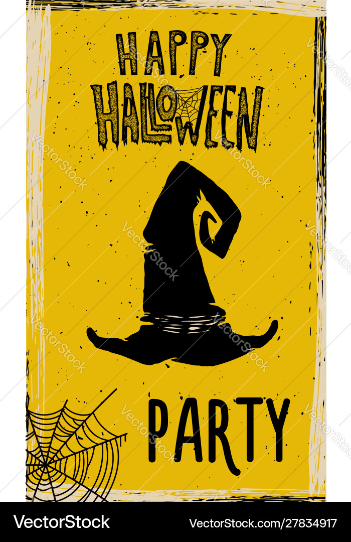 Flyer template halloween party witch hat Vector Image