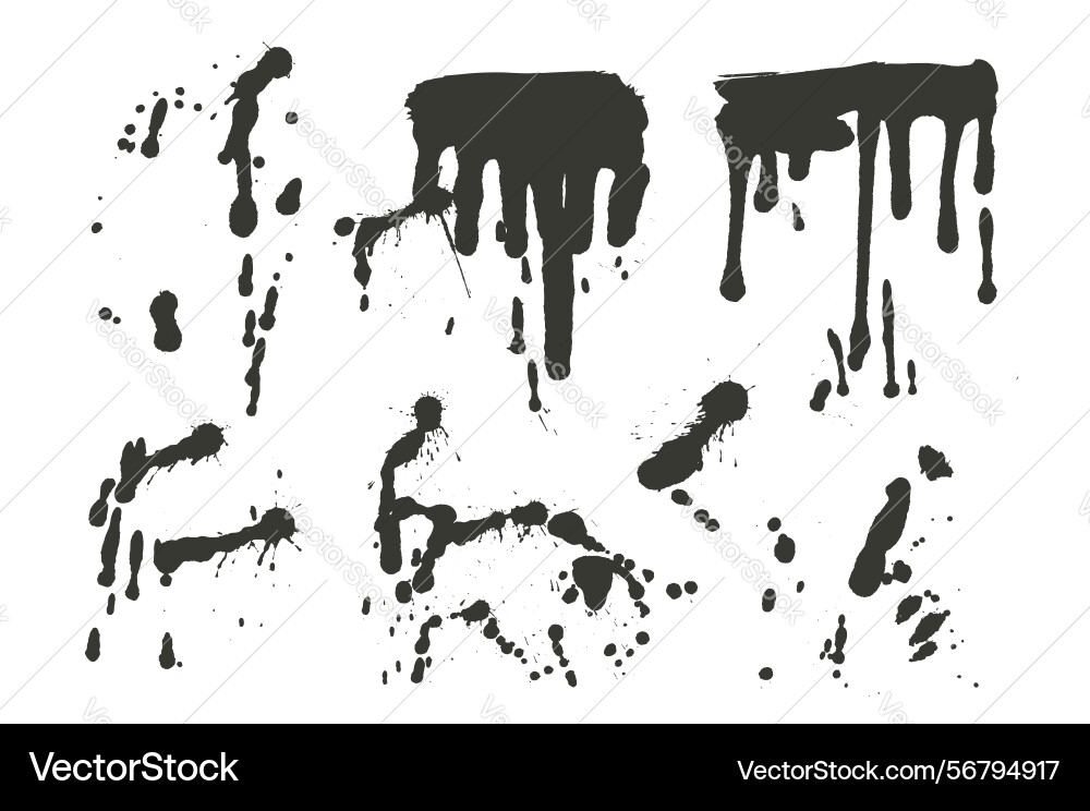 Ink paint rough aerosol splotches spray splashes Vector Image