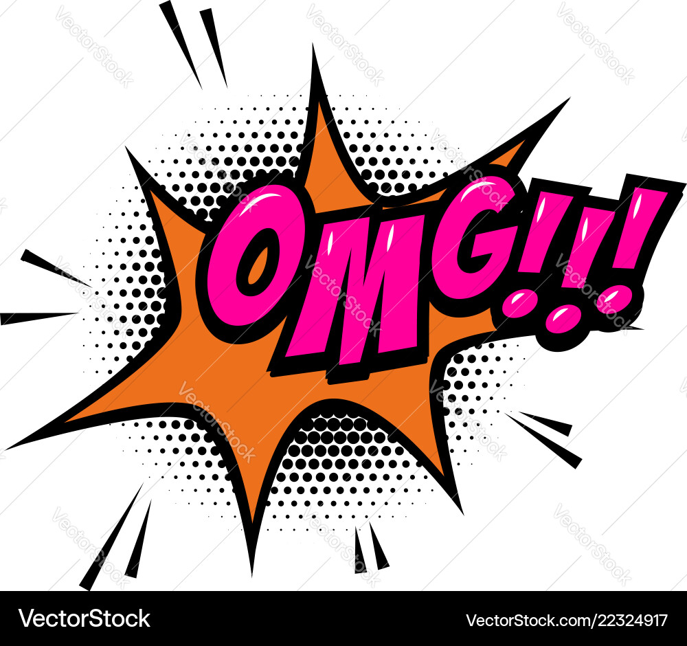 Omg comic style phrase with speech bubble Vector Image