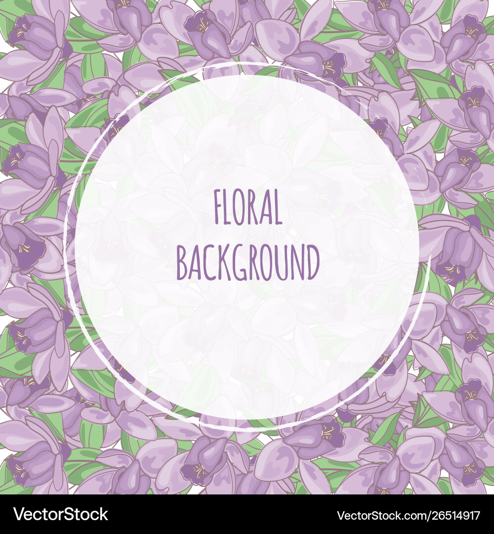 Purple flower floral background frame illus Vector Image