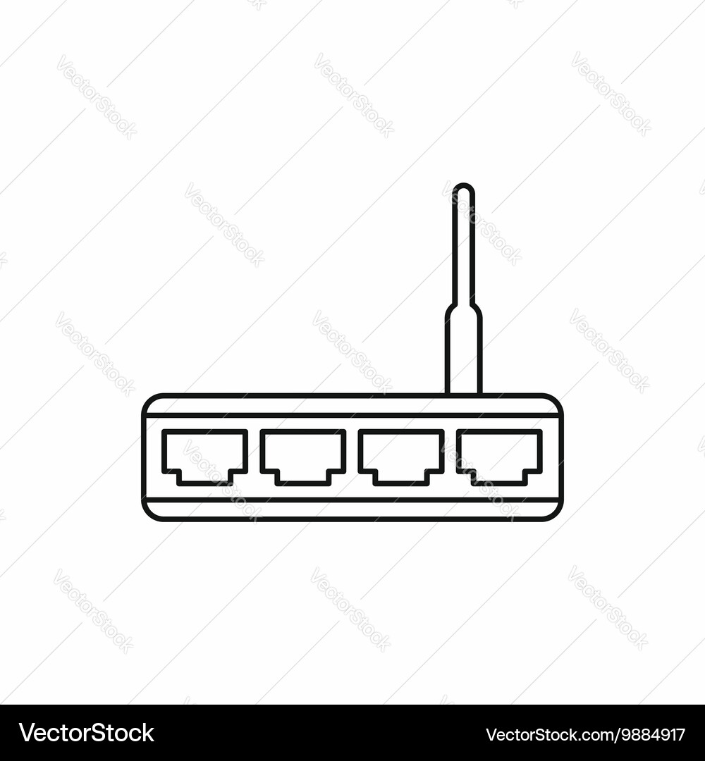 Router icon outline style Royalty Free Vector Image