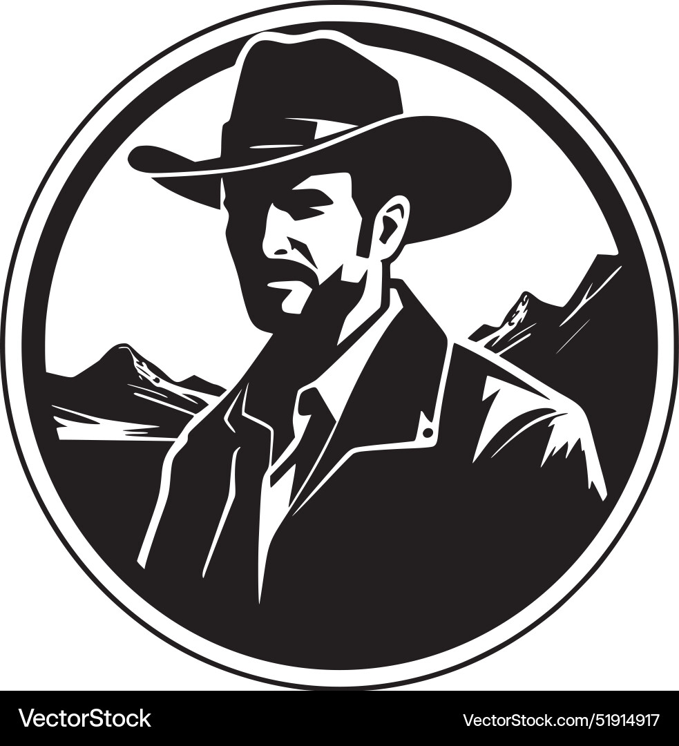 Western - minimalist and flat logo Royalty Free Vector Image