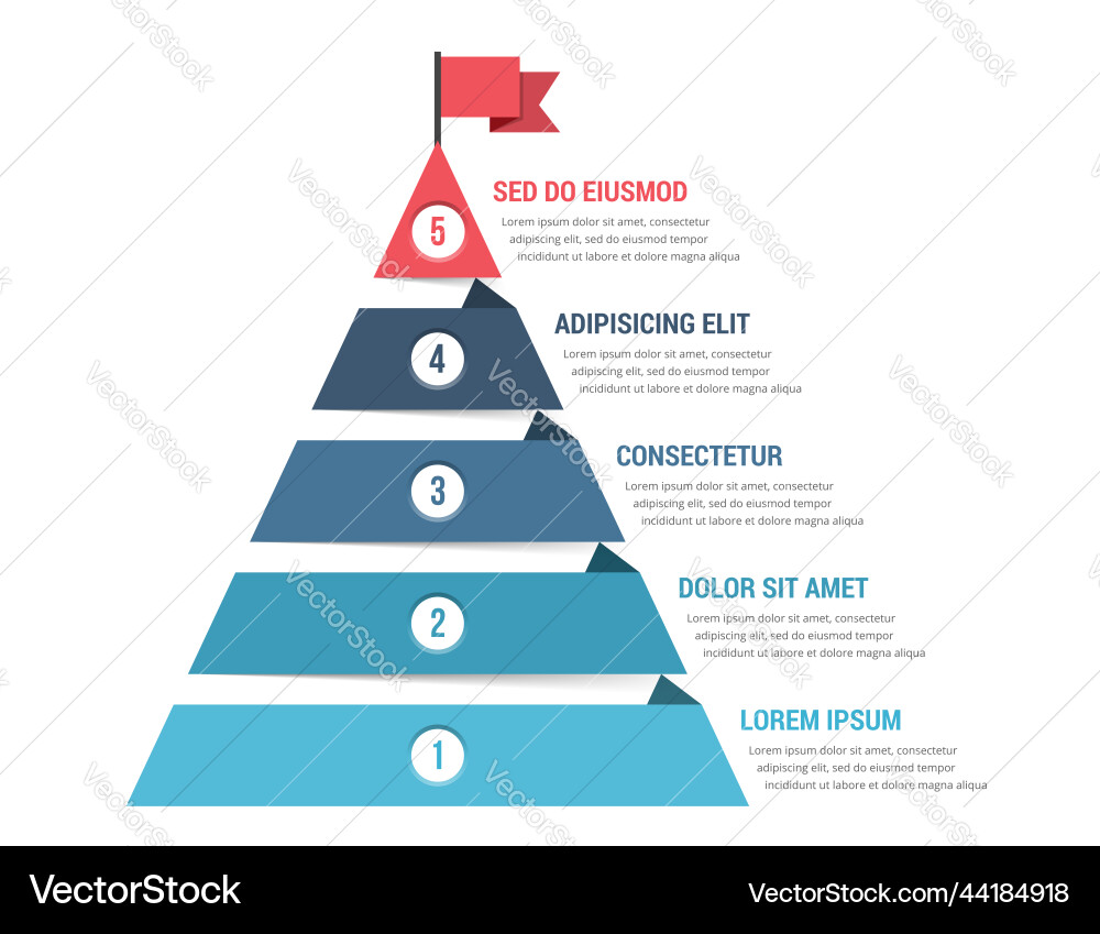 5 steps to success Royalty Free Vector Image - VectorStock