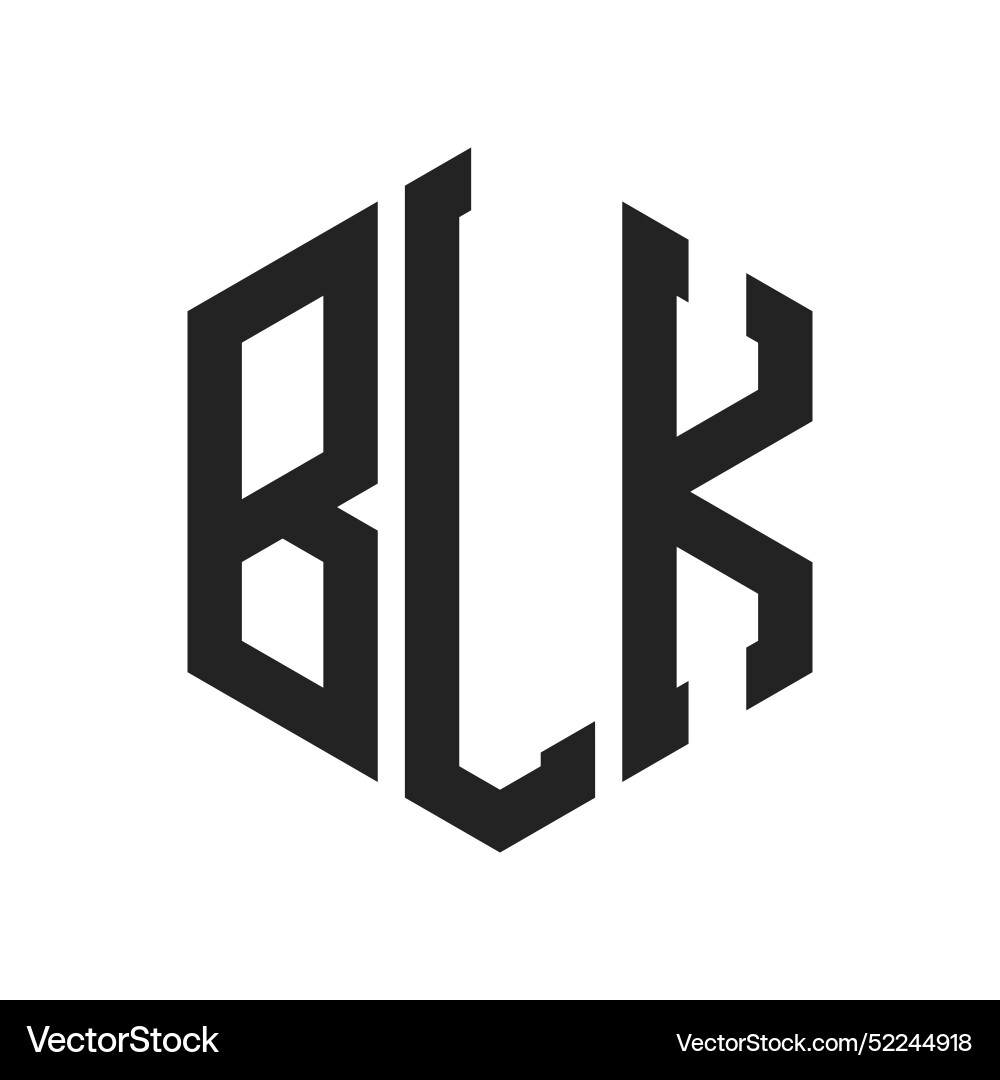 Blk logo design initial letter monogram Royalty Free Vector