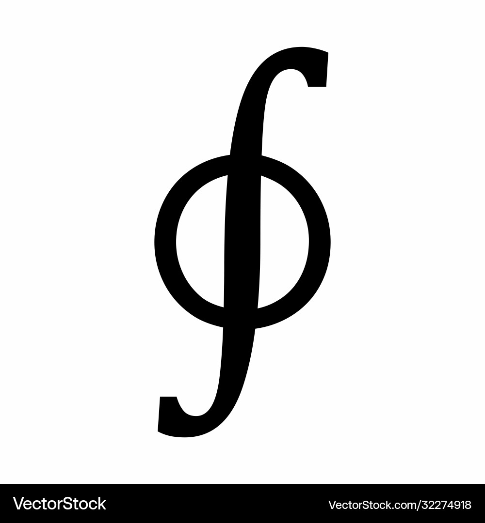 Contour integral sign Royalty Free Vector Image