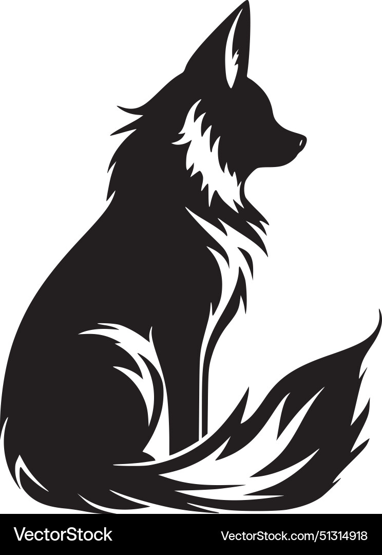Fox - black and white isolated icon Royalty Free Vector