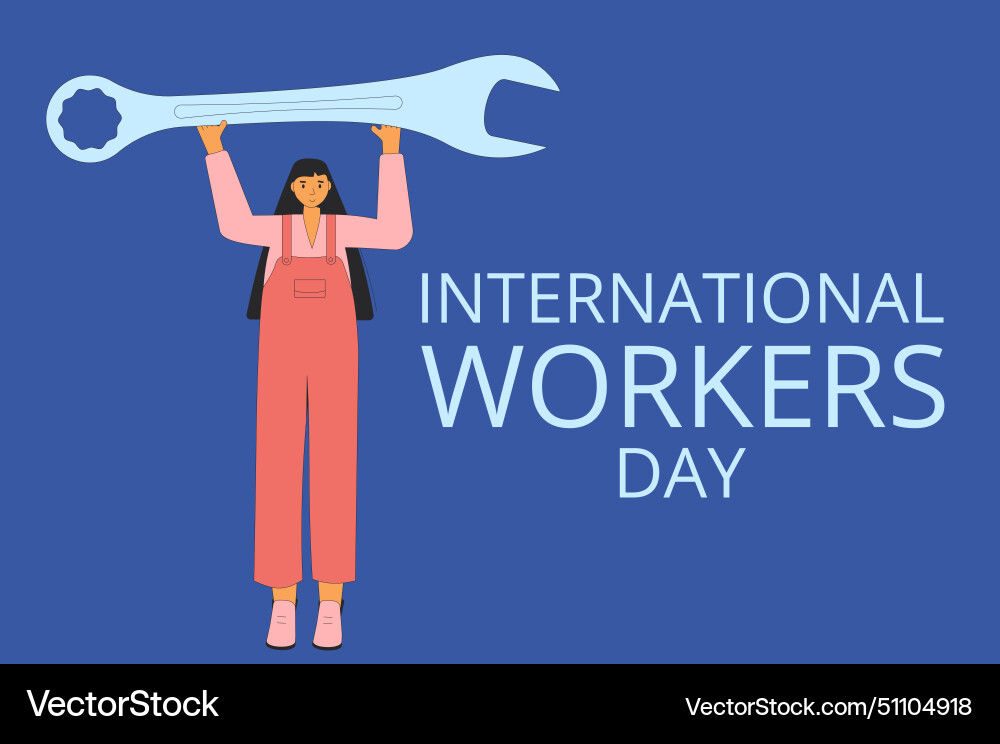 International workers day banner template young Vector Image