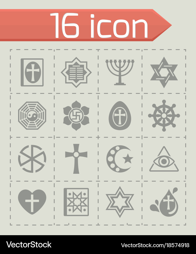 Religious Icon Set - Faith Symbols Royalty Free Vector Image
