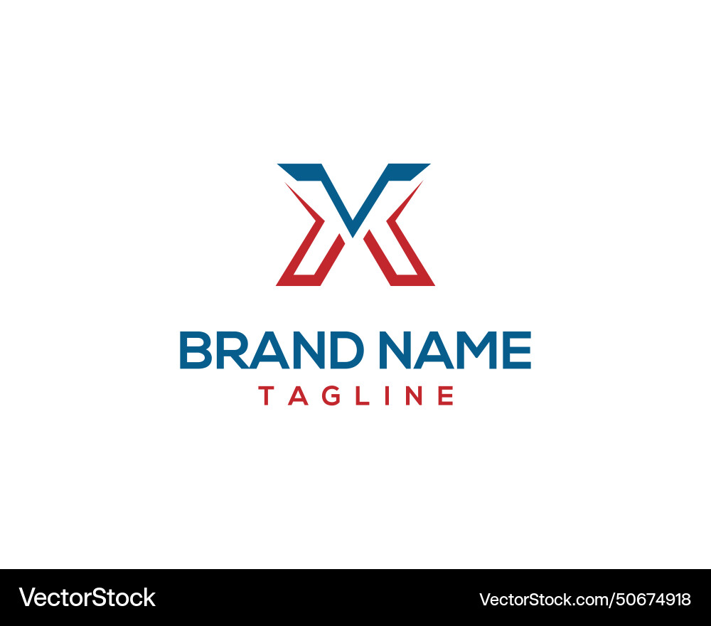 Vx or x letter logo design Royalty Free Vector Image