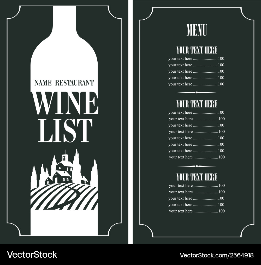 Wine list Royalty Free Vector Image - VectorStock