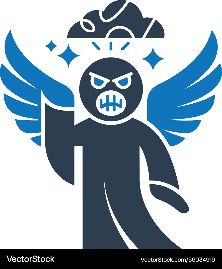 Angry angel icon Royalty Free Vector Image - VectorStock