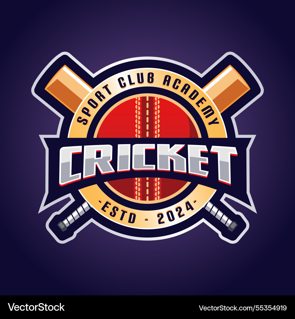 Cricket Logo Concepts - Bats, Balls & Stadium Vector Image
