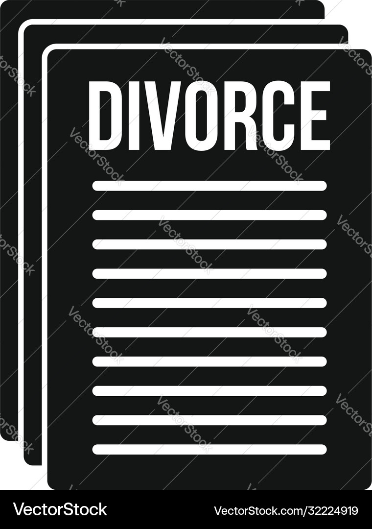 Divorce papers icon simple style Royalty Free Vector Image