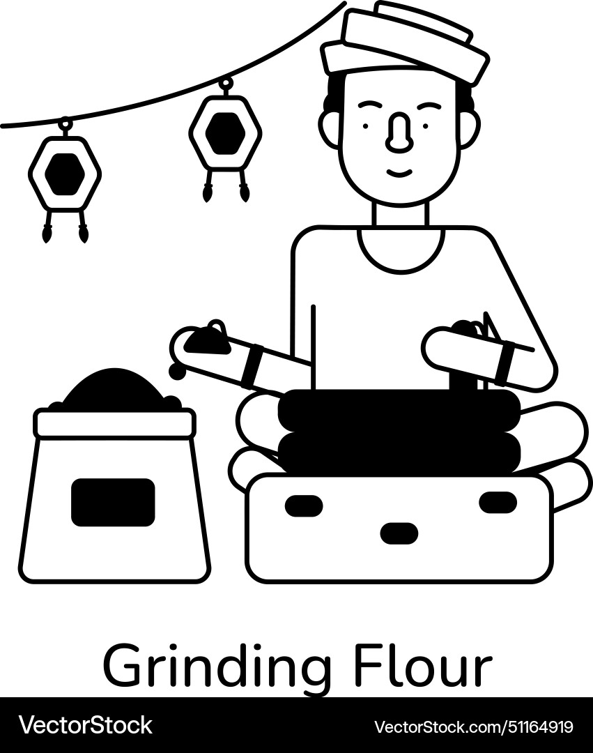 Grinding flour Royalty Free Vector Image - VectorStock