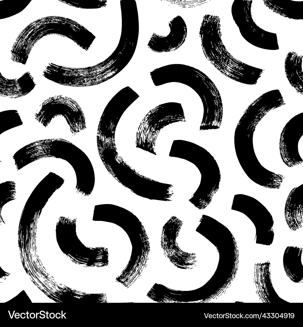 Grunge half black circles seamless pattern Vector Image