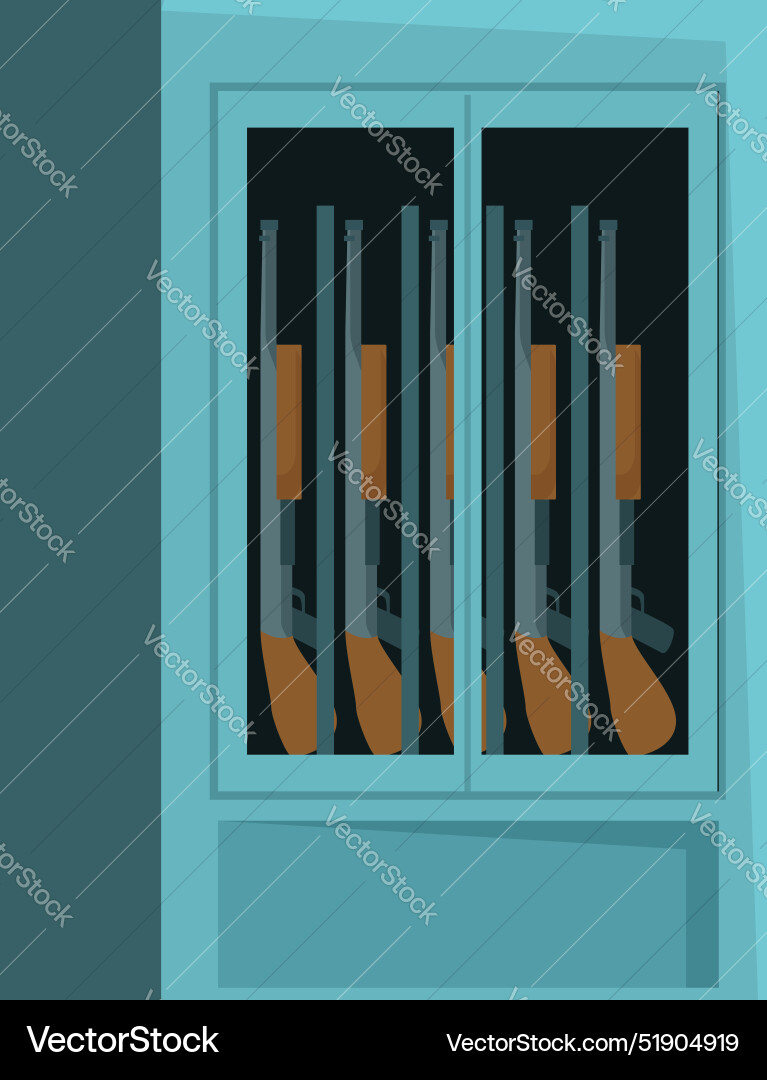 Gun cabinet storing rifles for safety and security