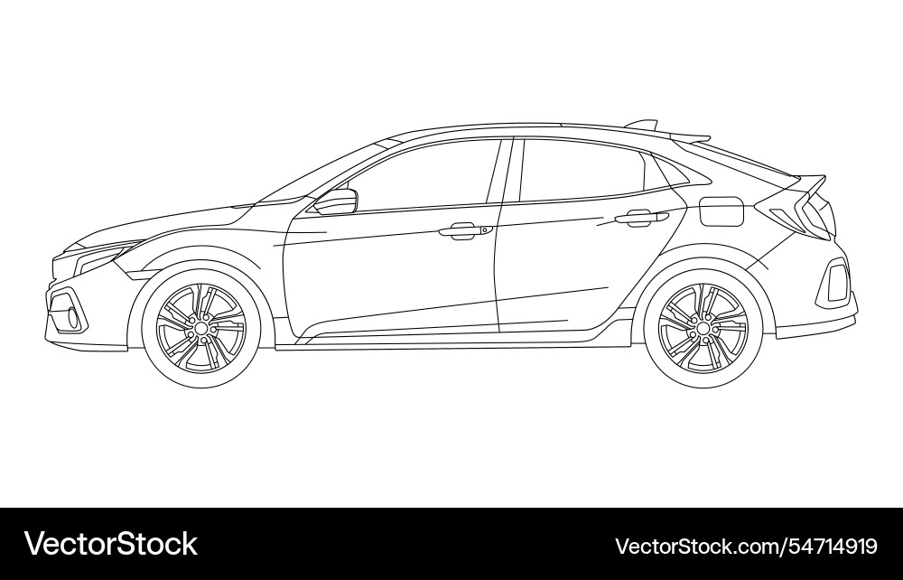 Honda civic 2015 10th generation Royalty Free Vector Image
