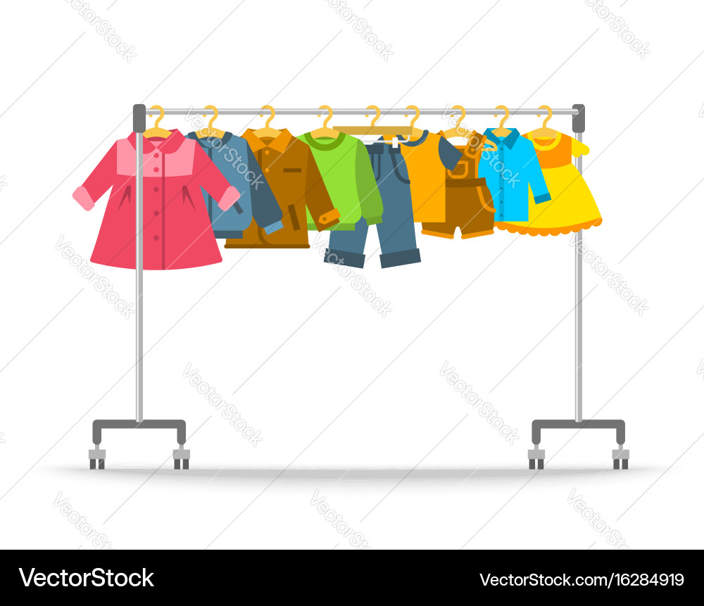 Kids Apparel Hanging Rack Royalty Free Vector Image