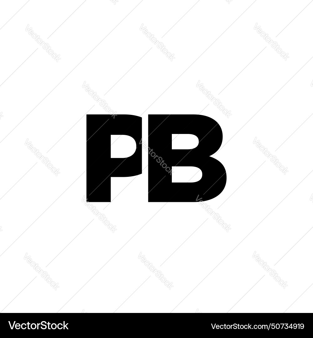 Letter p and b pb logo design template minimal Vector Image
