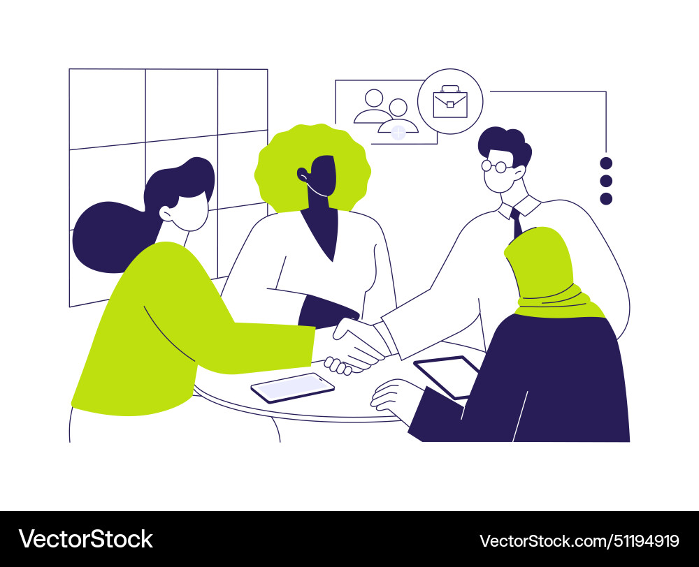 New business contact abstract concept Royalty Free Vector
