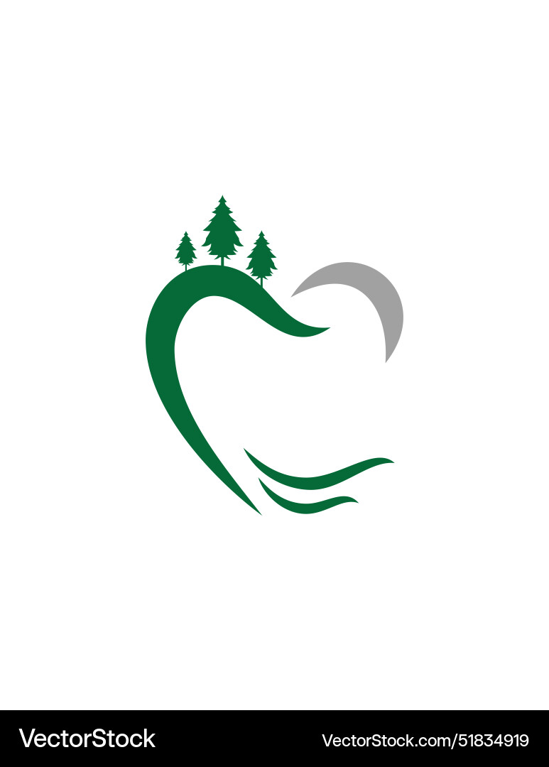 Pine tree tooth dental clinic logo Royalty Free Vector Image