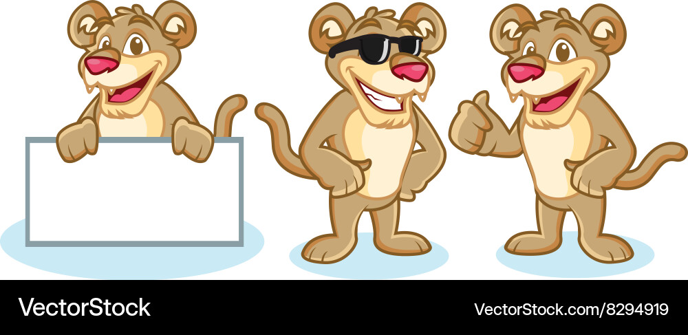 Puma mascot happy Royalty Free Vector Image - VectorStock