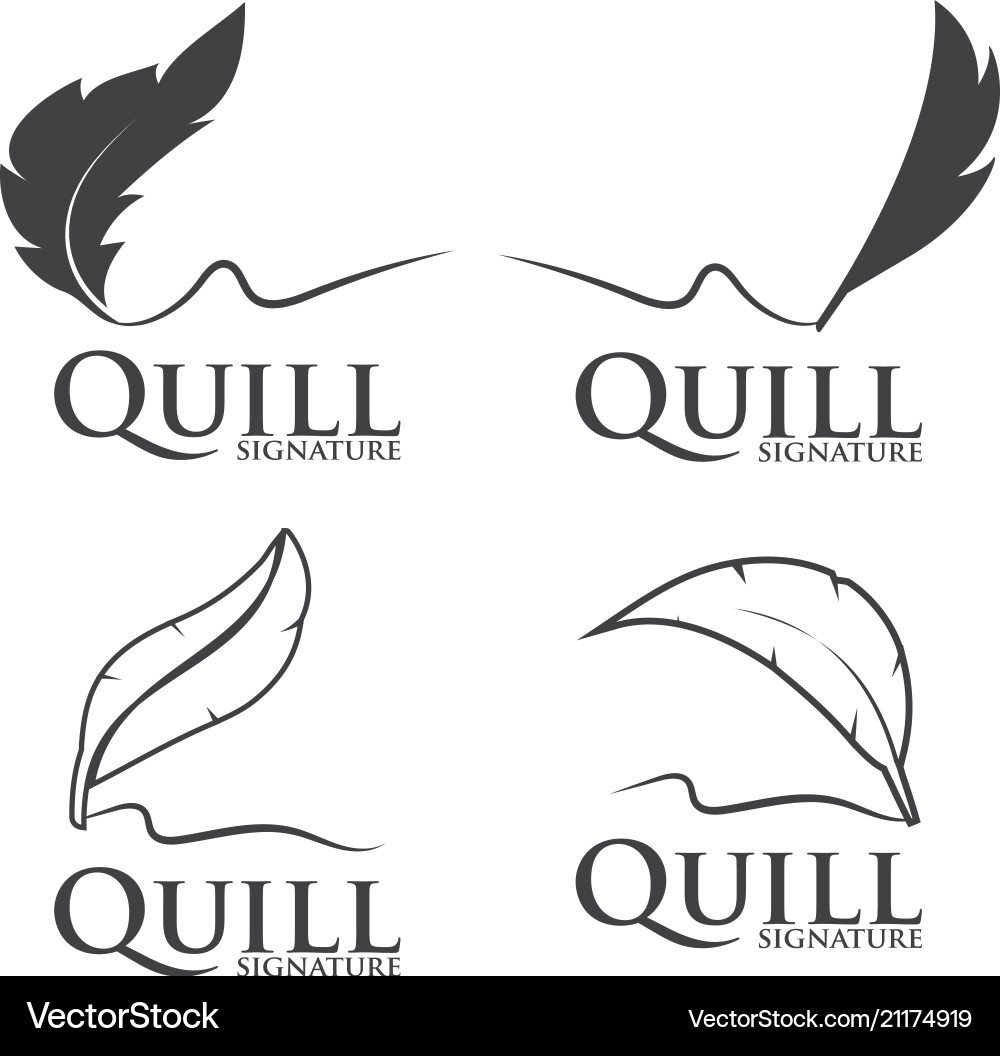 Quill logo design template Royalty Free Vector Image
