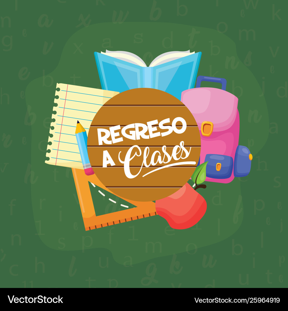 Regreso a clases poster Royalty Free Vector Image