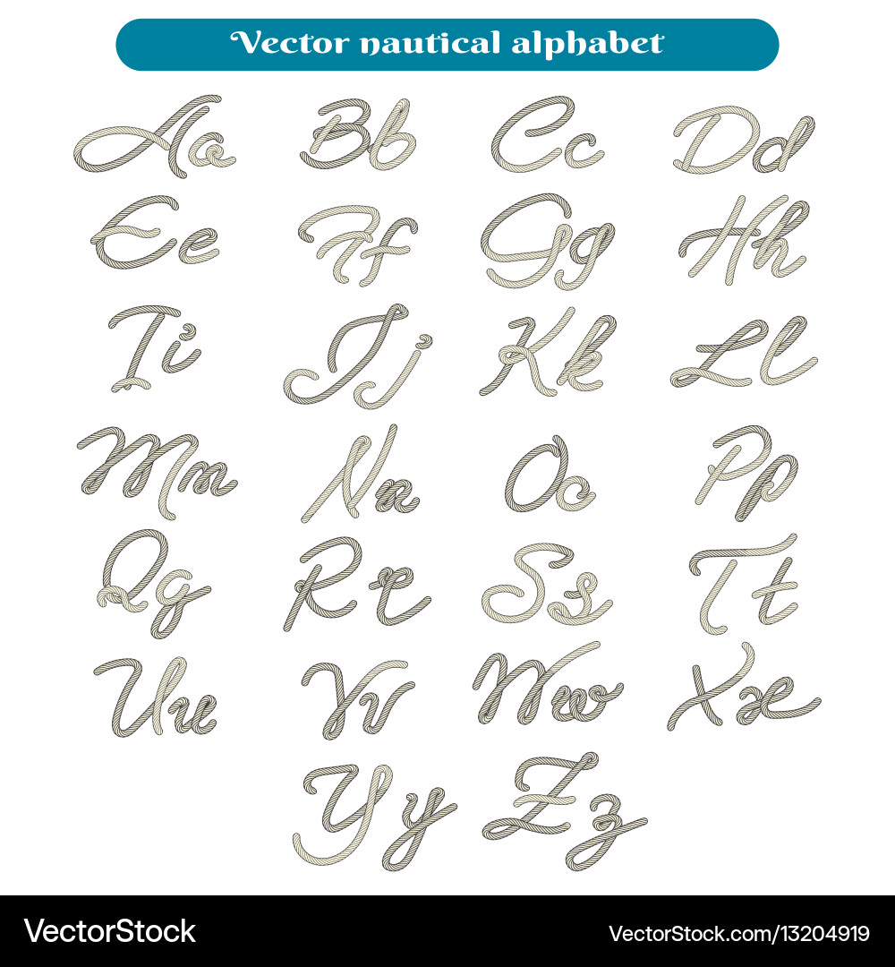 Thread rope font letters Royalty Free Vector Image