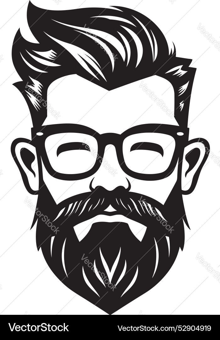 Trendy beard black art celebrating hipster Vector Image