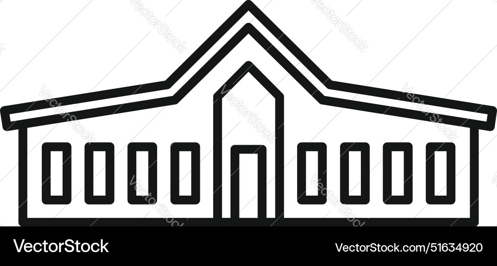 Big modern warehouse building icon thin line style