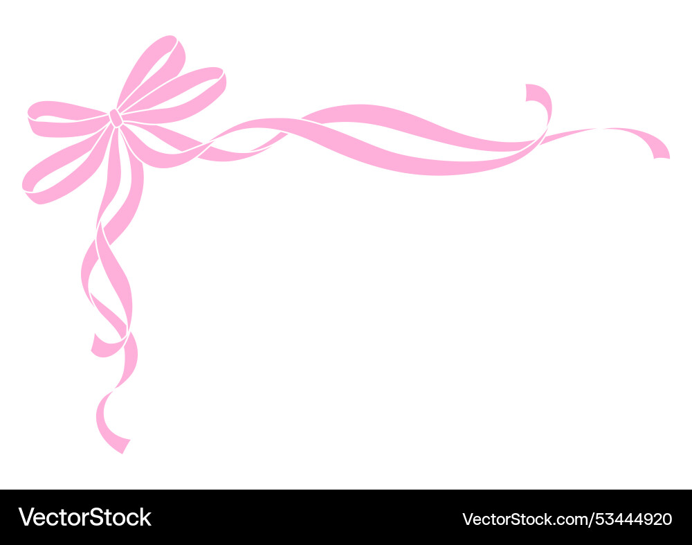 Curly ribbon with bow beautiful decorative Vector Image