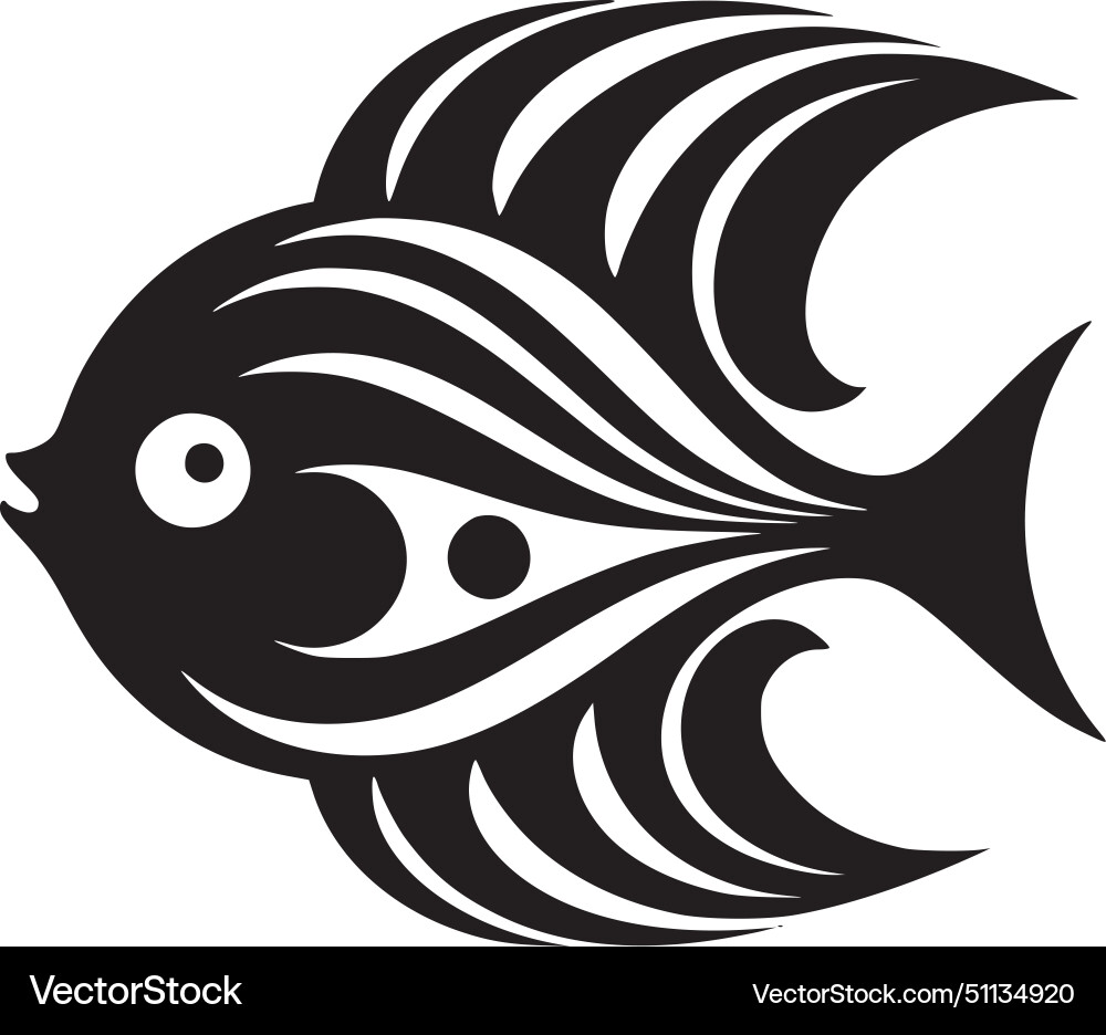 Fish - black and white isolated icon Royalty Free Vector