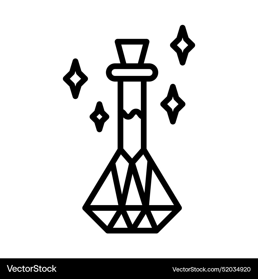 Holy water bottle linear logo mark in black Vector Image