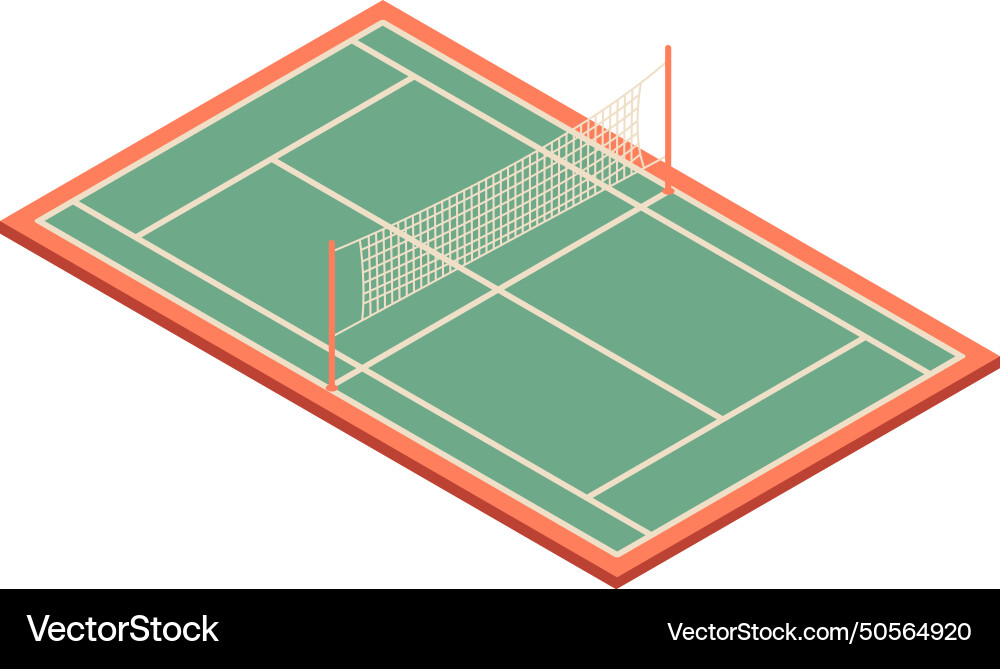 Isometric tennis court Royalty Free Vector Image
