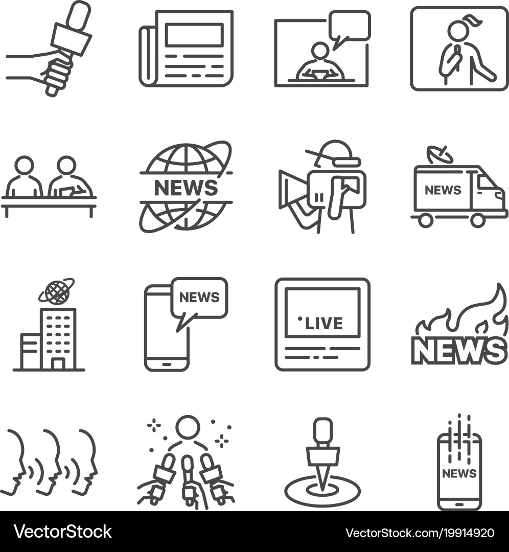 News line icon set Royalty Free Vector Image - VectorStock