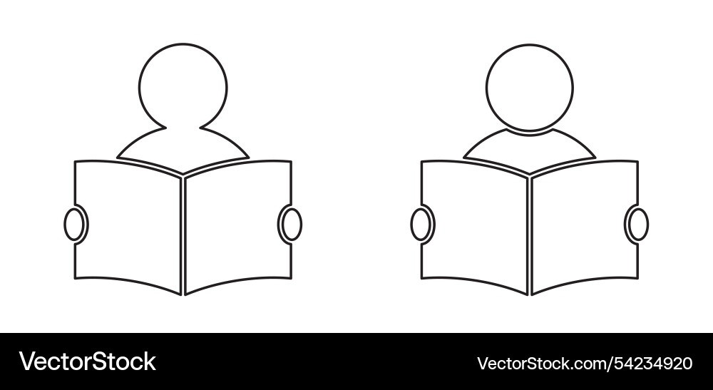 Person reading a book read newspaper paper Vector Image