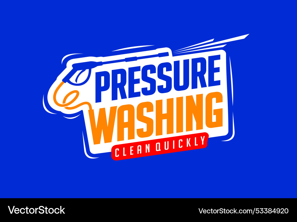 Pressure washing lettering logo – Royalty-Free Vector | VectorStock