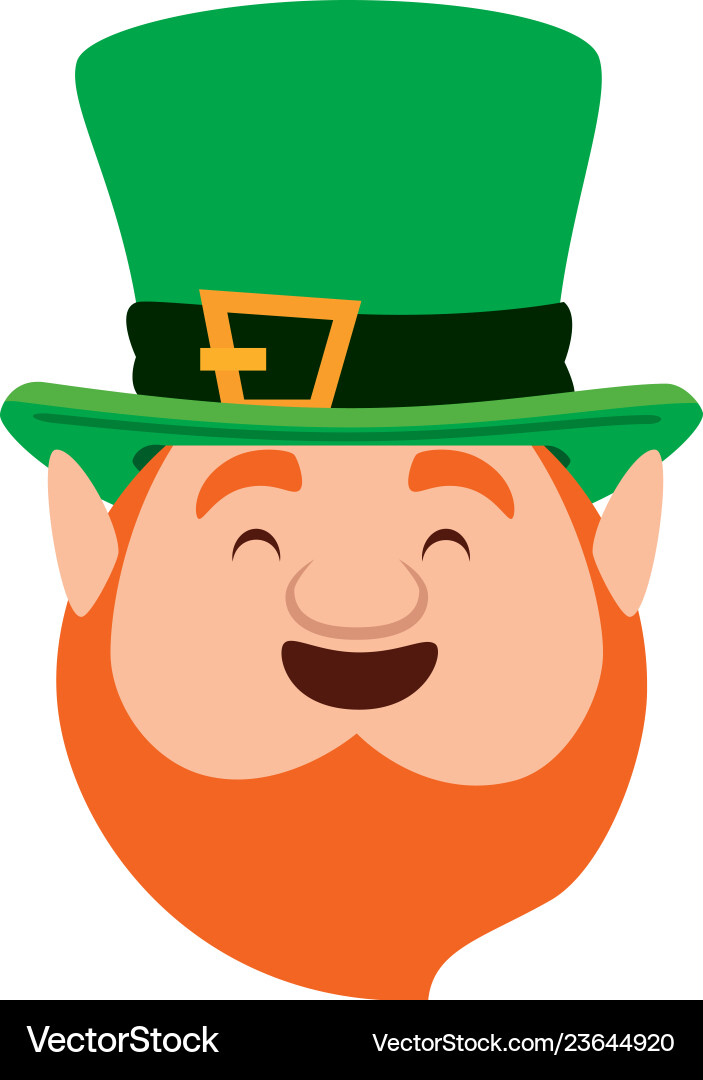 St patricks day leprechaun head character Vector Image